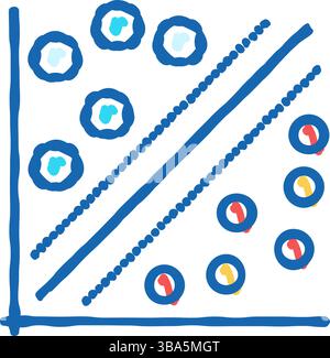 nearest neighbors knn algorithm icon doodle illustration Stock Vector ...