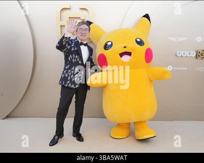 Tsunekazu Ishihara arrives at the Gold Gala on Saturday, May 10, 2025 ...