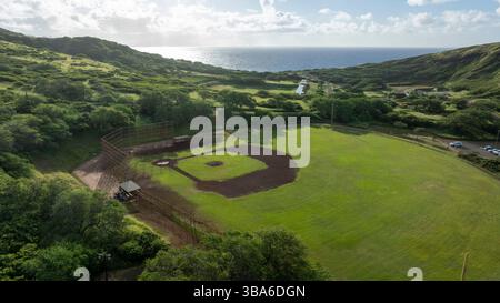 Baseball field at sunrise at the foot of Koko Crater Stock Photo - Alamy