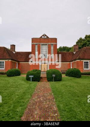 Sandham Memorial Chapel in Burghclere,Hampshire, a red brick building ...