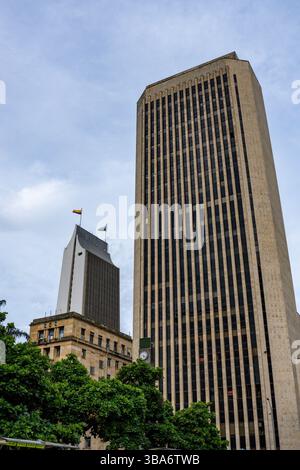 The Coltejer Building, the tallest building in Medellin, Colombia Stock ...