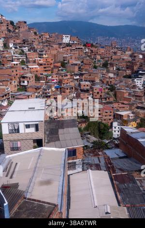 Cityscape of the slums in Medellin, Colombia Stock Photo - Alamy