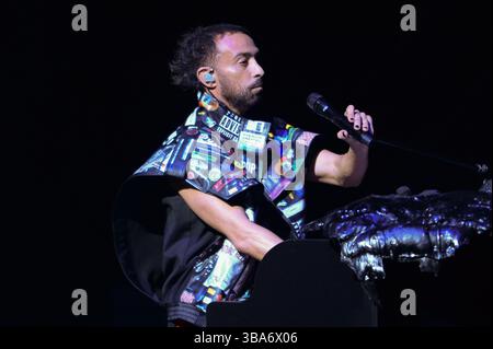 Mario Domm of the band Camila performs during the concert at the ...