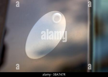Closeup Autopilot camera mounted on pillar modern car Stock Photo - Alamy