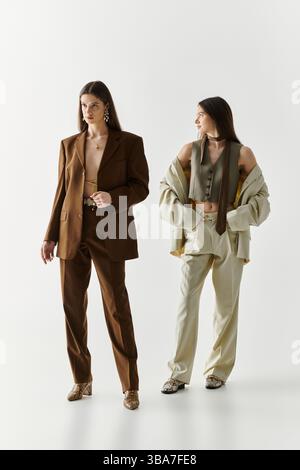 Two beautiful twin sisters display their unique fashion sense while ...