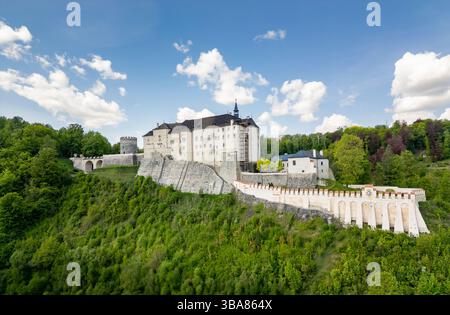 Aerial panoramic view of Cesky Sternberk Castle (Cesky Sternberk ...