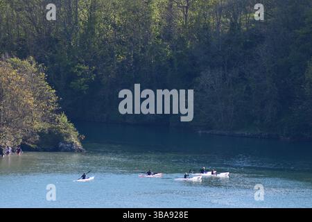 Canoeing and Kayaking on the Gammel Estuary Newquay Cornwall England uk ...