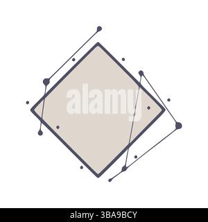 Rhombus geometric frames in hand drawn style, isolated on white ...