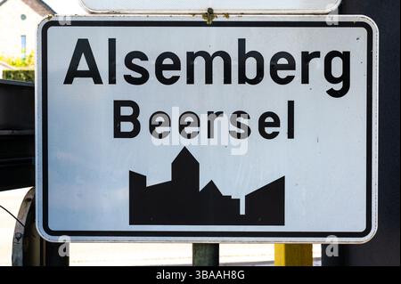 Sign of the village of Alsemberg, part of Beersel in , Flemish Brabant, Belgium 10 May 2025 ...