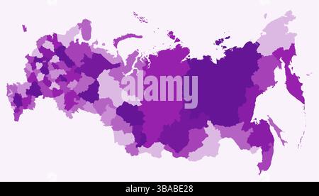 Map of Russia with regions. Just a simple country border map with ...
