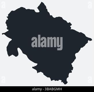 Simple outline map of Uttar Pradesh is a state of India. Stylized ...