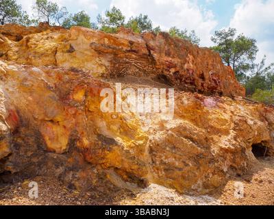 South Mathiatis mine, abondonned sulfide mine with ancient tunnels ...