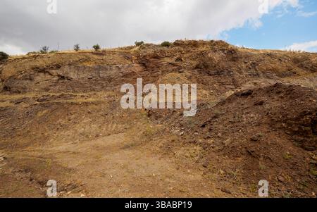 Umber deposit next to Copper mine of North Mathiatis, Cyprus Stock ...