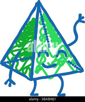 pyramid geometric shape character icon doodle illustration Stock Vector ...