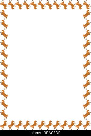 Running horses frame. Derby game template for your text. Hand drawn ...