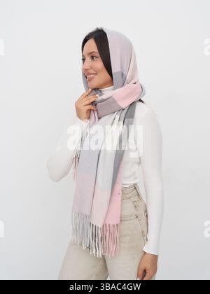 Model dressed in Modest fashion designed by Mira Indria in Surabaya ...