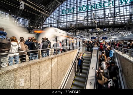 Cologne Central Station, escalators to and from the platform ...
