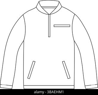 Detailed technical fashion illustration of men’s jeans showing front ...