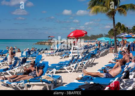 PRINCESS CAYS, BAHAMAS - January 30, 2025: Sea Wall at Princess Cays ...
