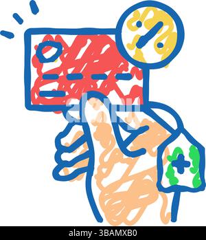 overdraft payment color icon vector illustration Stock Vector Image ...