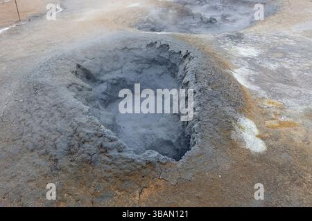Bubbling hot liquid mud, Iceland Stock Photo - Alamy