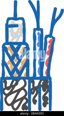 wire cable copper icon doodle illustration Stock Vector Image & Art - Alamy