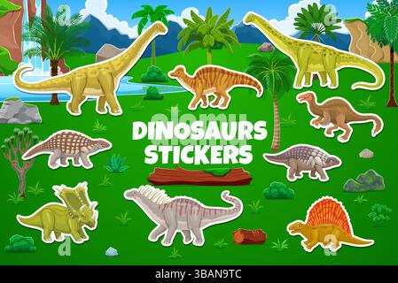 Cute wild animals sticker pack isolated illustration Stock Vector Image ...
