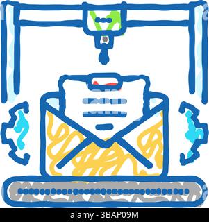 automated email marketing icon color illustration Stock Vector Image ...