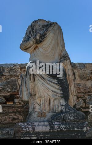 Ruins from the Bath of Varius in Ephesus, including standing columns ...