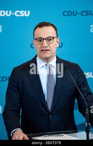 Pressestatement CDU im Bundestag, im Bild Jens Spahn, Berlin, 13.05. ...
