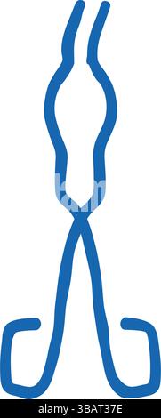 crucible tongs chemical glassware lab color icon vector illustration ...
