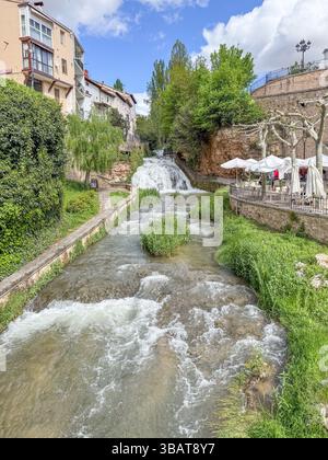 Trillo, Spain, Italy - May 05, 2025: Waterfalls running through the ...