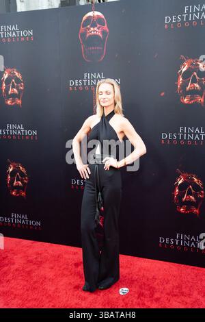AJ Cook arrives at the premiere of "Final Destination: Bloodlines" on ...