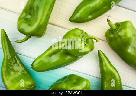 green raw pepper top view Stock Photo - Alamy