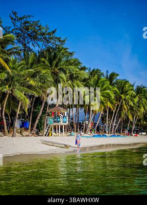 05 13 2025 - Boracay, Philippines. Massive algae bloom making emerald ...