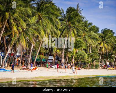05 13 2025 - Boracay, Philippines. Massive algae bloom making emerald ...