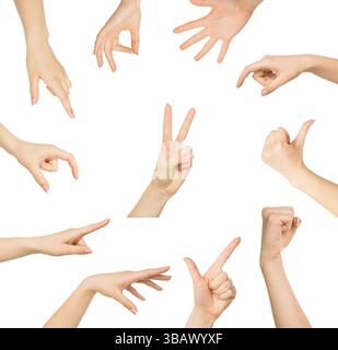Man hand showing various gestures Stock Photo - Alamy
