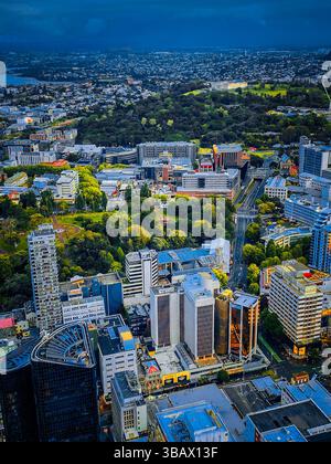 Aerial views over central Auckland, New Zealand Stock Photo - Alamy