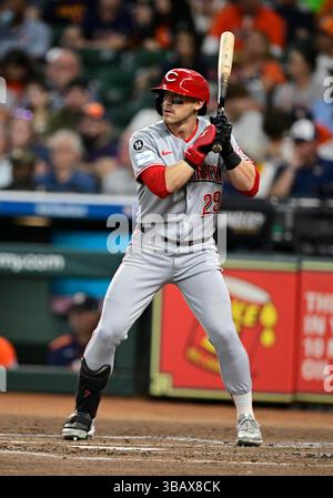 Cincinnati Reds' TJ Friedl, center, reacts after hitting a two-run ...
