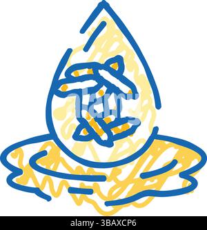 rice bran oil liquid yellow line icon vector illustration Stock Vector ...