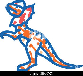 dilophosaurus dinosaur animal icon doodle illustration Stock Vector Image & Art - Alamy
