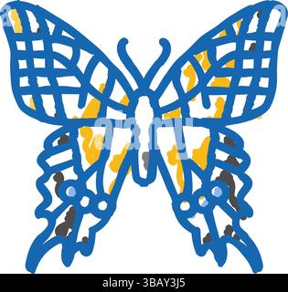 two tailed swallowtail insect icon doodle illustration Stock Vector ...
