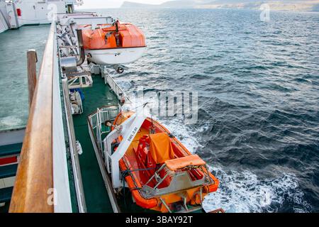 Emergency Evacuation Lifeboat on Ship Stock Photo - Alamy
