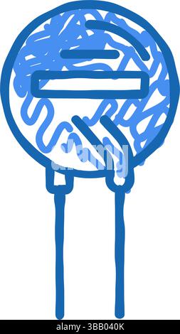 high voltage capacitor electronic component icon doodle illustration ...