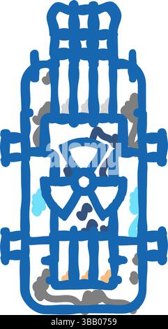 small modular nuclear reactor future technology glyph icon vector ...