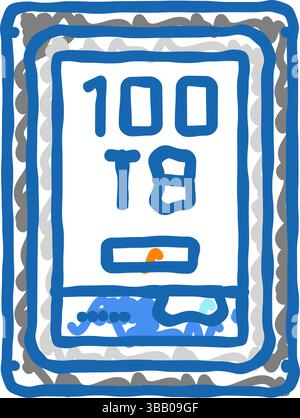 100 terabyte hard drive future technology color icon vector ...