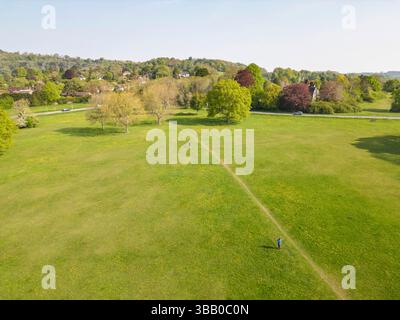 aerial view of wray common a wide open space in wray village surrey ...