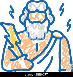 zeus greek god mythology doodle icon sketch vector. zeus greek god ...