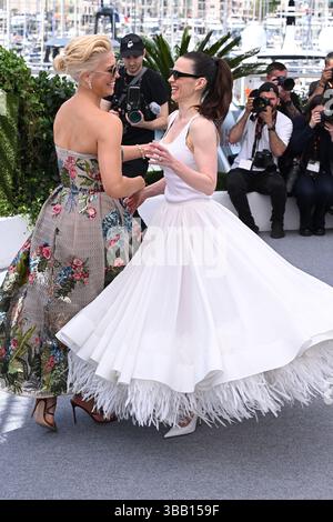 Hannah Waddingham (left) and Hayley Atwell attend a photocall for ...