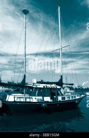 Tall ship docked along the historic riverfront in Georgetown, South ...